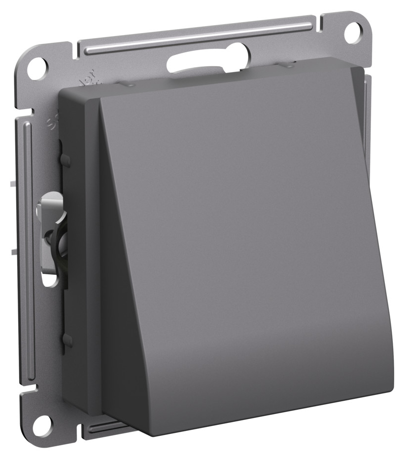 Вывод кабеля Systeme Electric / Систем Электрик AtlasDesign скрытой установки, из пластика, цвет базальт, 71х71х49мм, IP20 / электрика