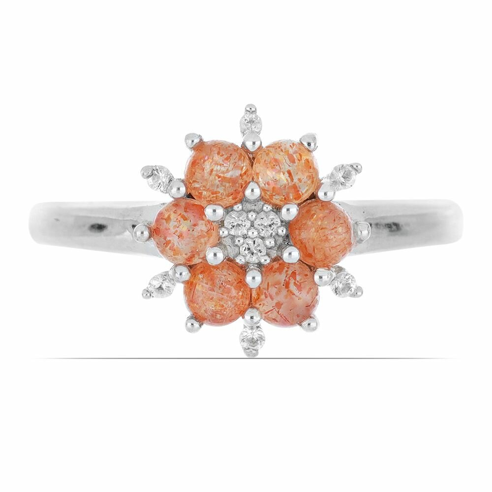 Кольцо, серебро, 925 проба, родирование, топаз