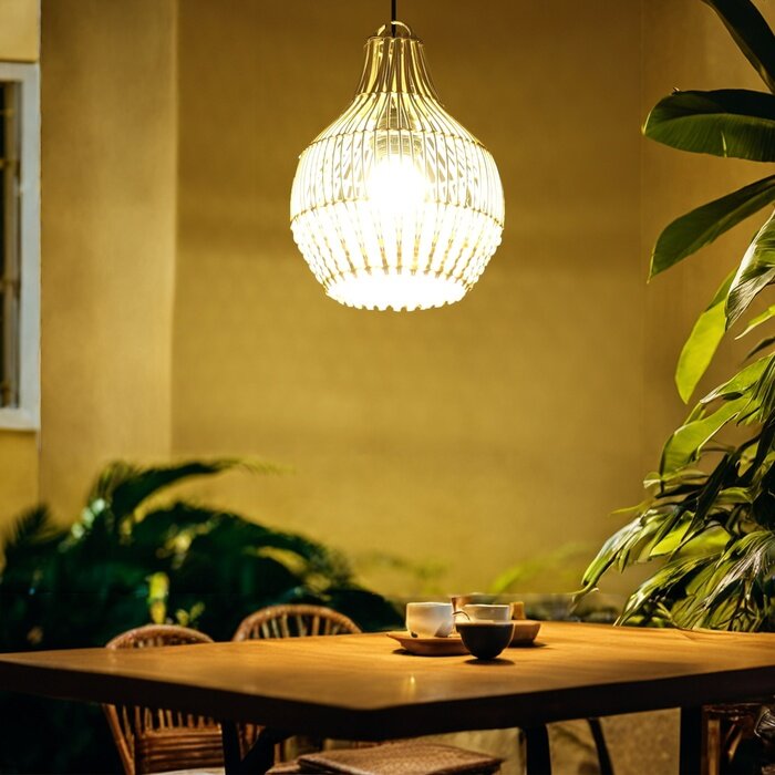 Светильник потолочный из ротанга «Лукман», 1×120 Вт, Е27, 20×20×25 см