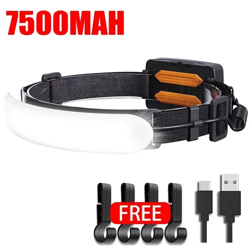 Налобный фонарь KDULIT 7500mAh, 1500LM