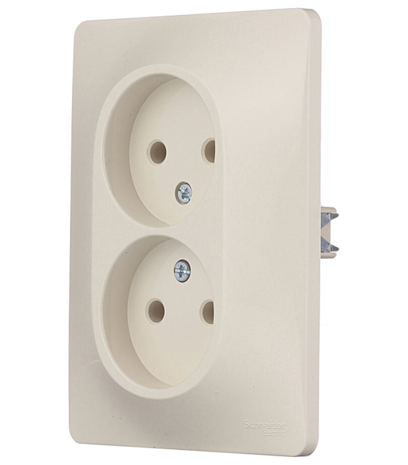 4 шт. Systeme Electric Glossa Бежевый, Розетка 2-я без заземления, GSL000220