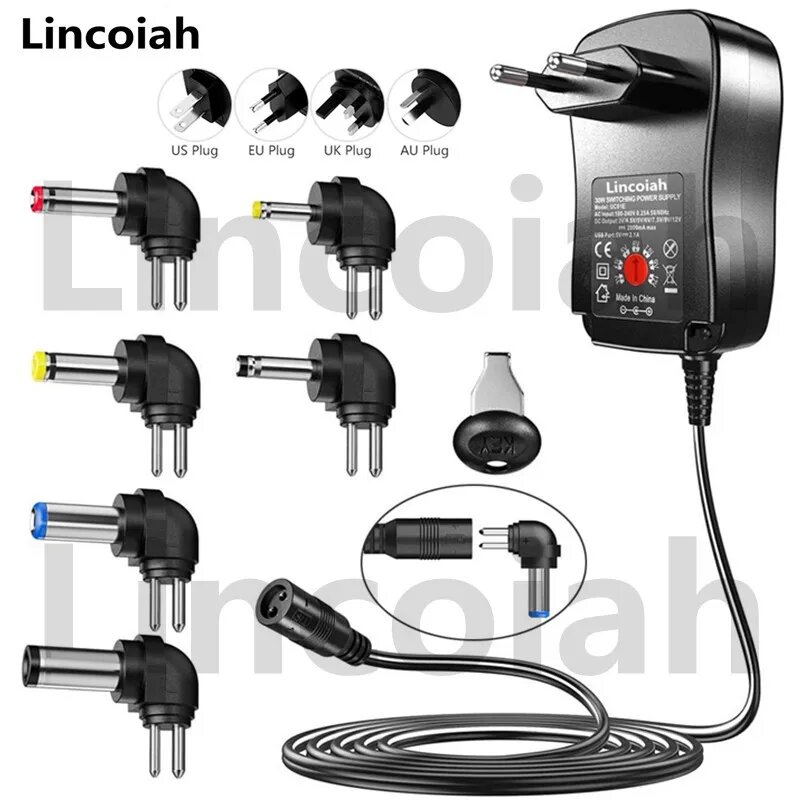 Многофункциональный адаптер питания Lincoiah 30 Вт, EU Plug