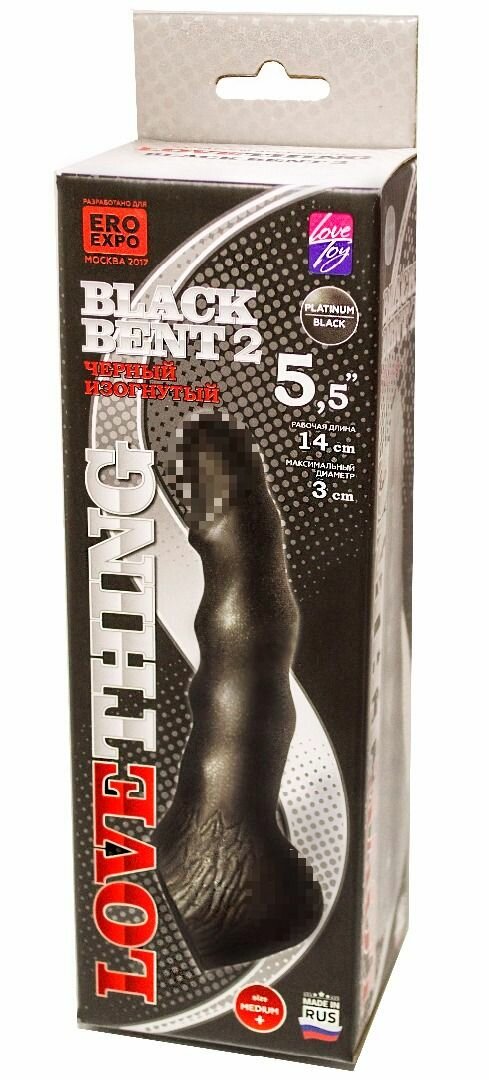 BLACK BENT 2 насадка для страпона Love Toy, черный, 20 см