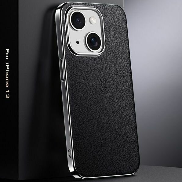 Роскошный натуральной кожи чехол для Apple iPhone 13 (Эпл Айфон 13)