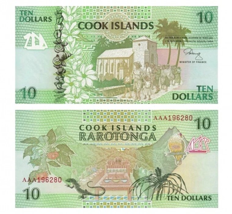 Острова Кука 10 долларов 1992, сувенирная копия, банкноты и купюры редкие коллекционные