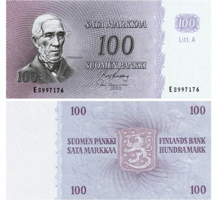 100 марок 1963 Litt.A, Финляндия, сувенирная копия, банкноты и купюры редкие коллекционные
