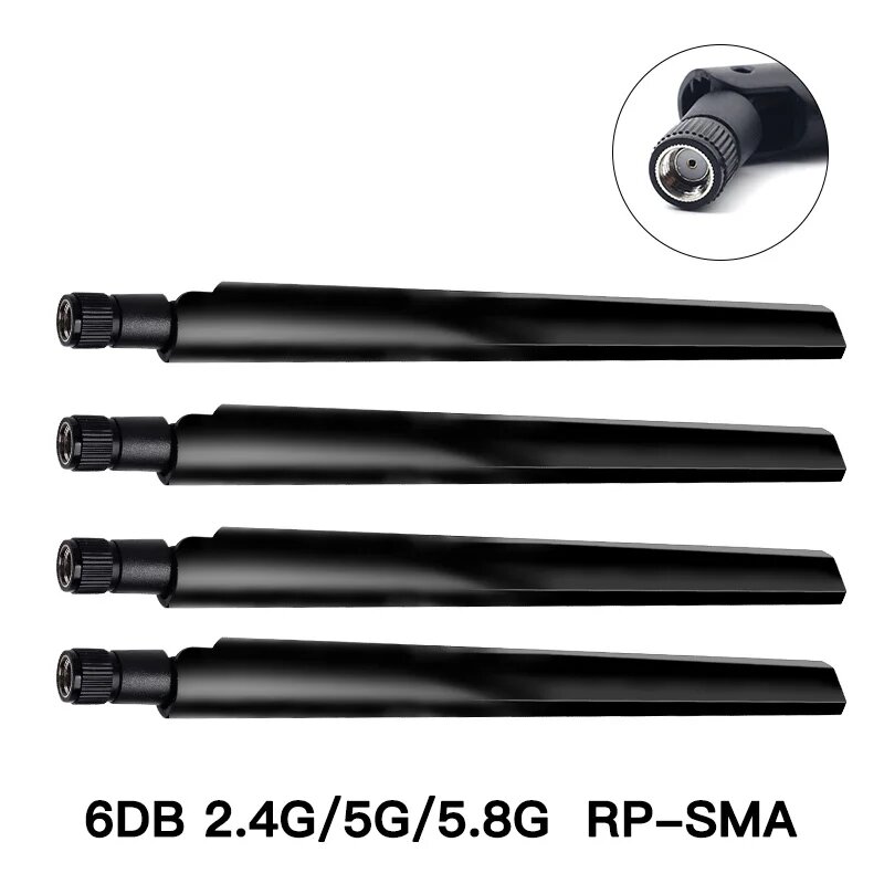 4шт Внешняя Wi-Fi антенна 6dBi RP-SMA 2.4G/5G/5.8G