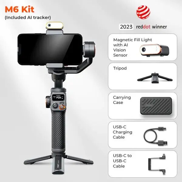 Hohem iSteady M6 Kit: стабилизатор для смартфона с AI-трекером