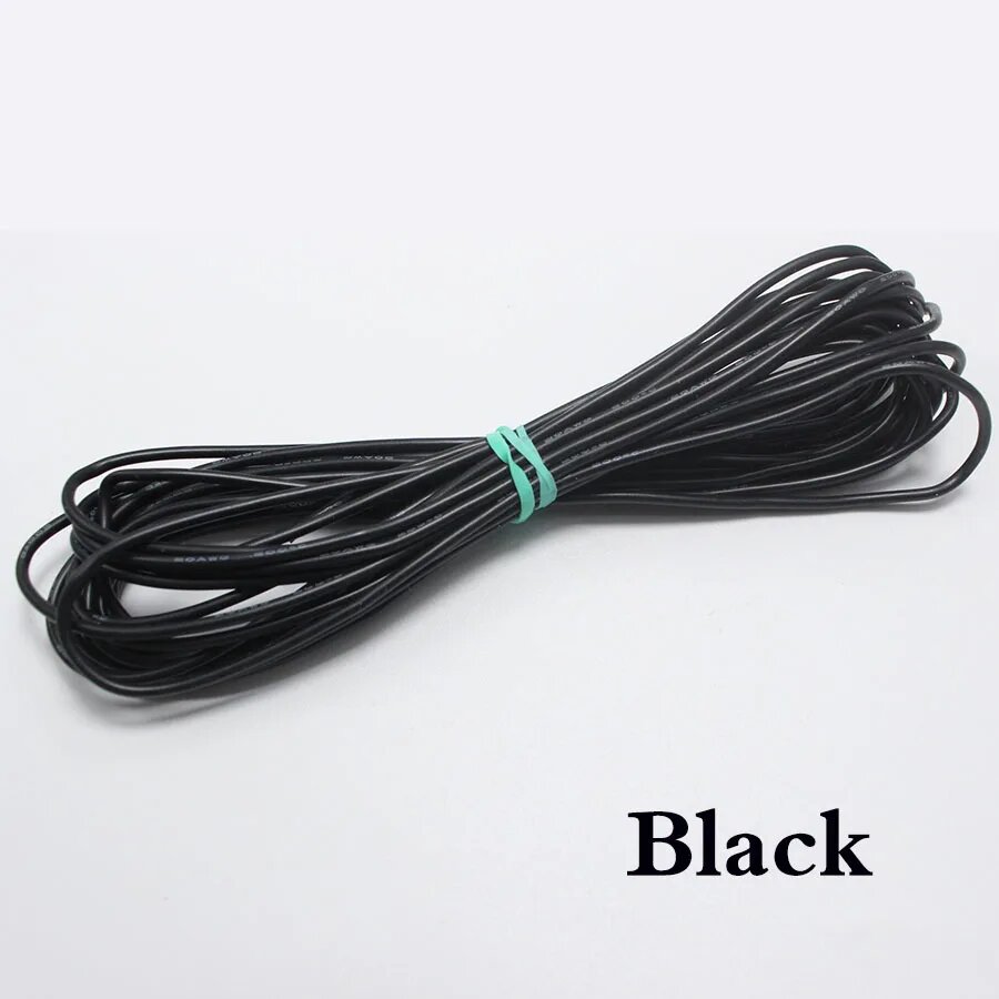 Высокотемпературный кабель из силикона 18-30 AWG 28AWG, Black, 5 Meter