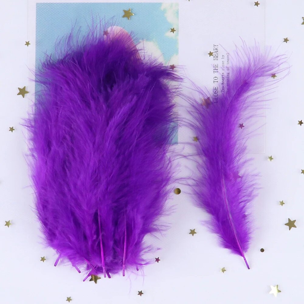 Перья марабу Fearafts 50 шт. 100pcs, Фиолетовый, purple