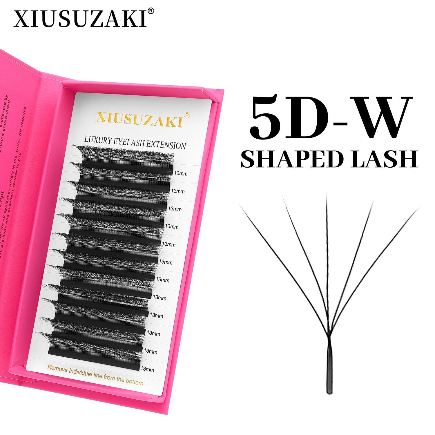 XIUSUZAKI 5D ресницы D-изгиб, 10 мм, Black 5DW