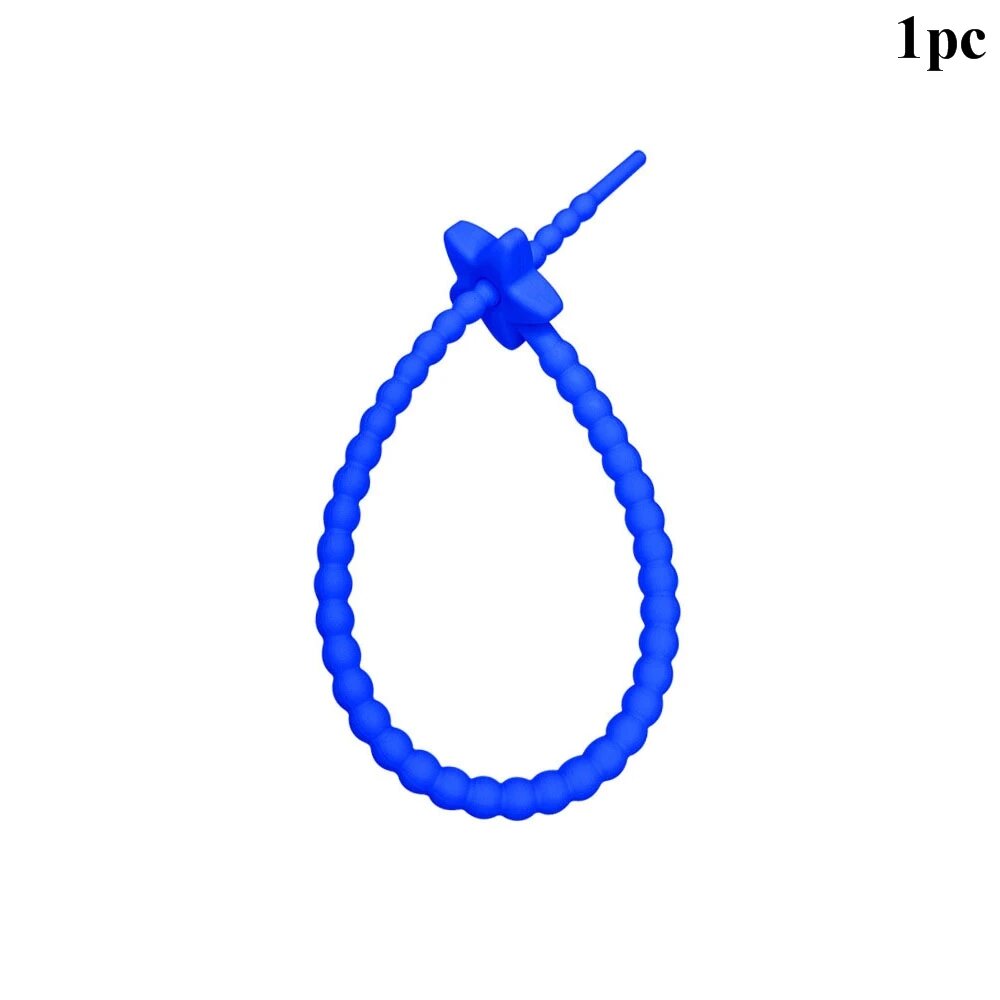 Самоблокирующиеся силиконовые кабельные стяжки 22 см royal blue