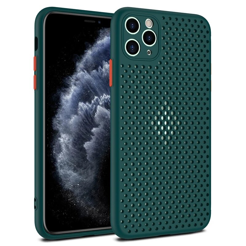 Чехол для iPhone 12 Mini темно-зеленый, силиконовый