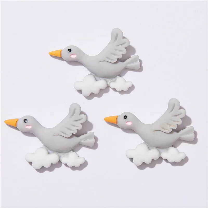 Кабошоны для волос Белый, bird