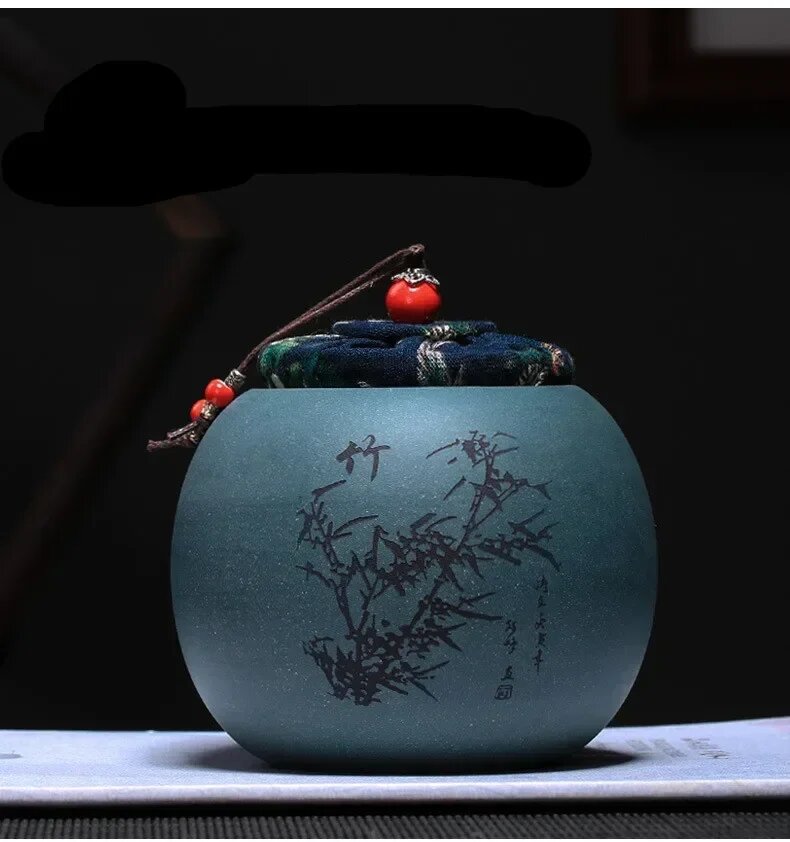 Банка для чая из синей глины JINGDE TEA SET