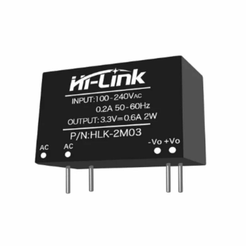 Hi-Link HLK-2M03, 3.3V/0.6A, 2W, 100-240V AC