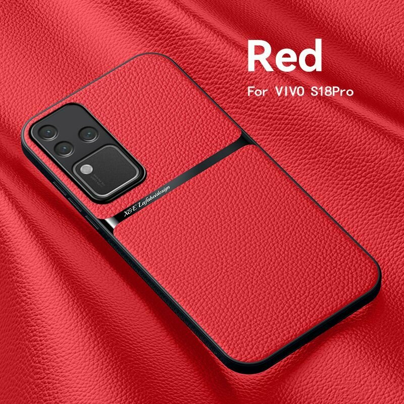 FASNYA Чехол для VIVO S18 Pro /чехол-Кожа на Виво S18 Про Чехол для телефона с защитой камеры магнитный автомобильный держатель