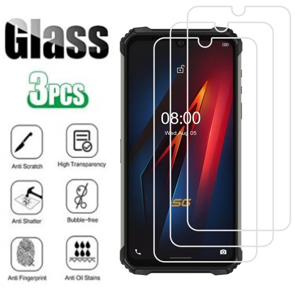 Защитное стекло для Ulefone Armor 11 5G 11T 12 10 9E 9 8 7 6 5 Pro X8 X7 X5 Only 3 piece, Armor 6S