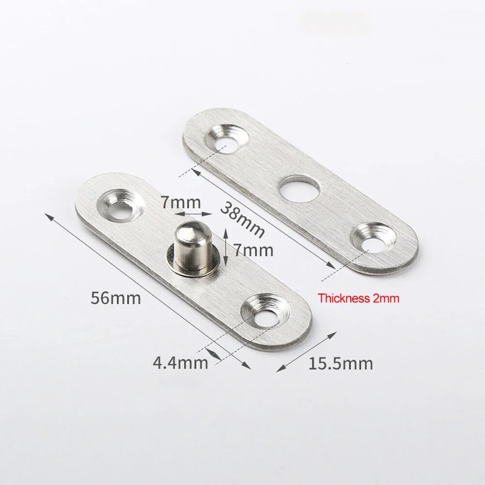 Скрытый поворотный шарнир из нержавеющей стали 360° 56x15.5x2mm