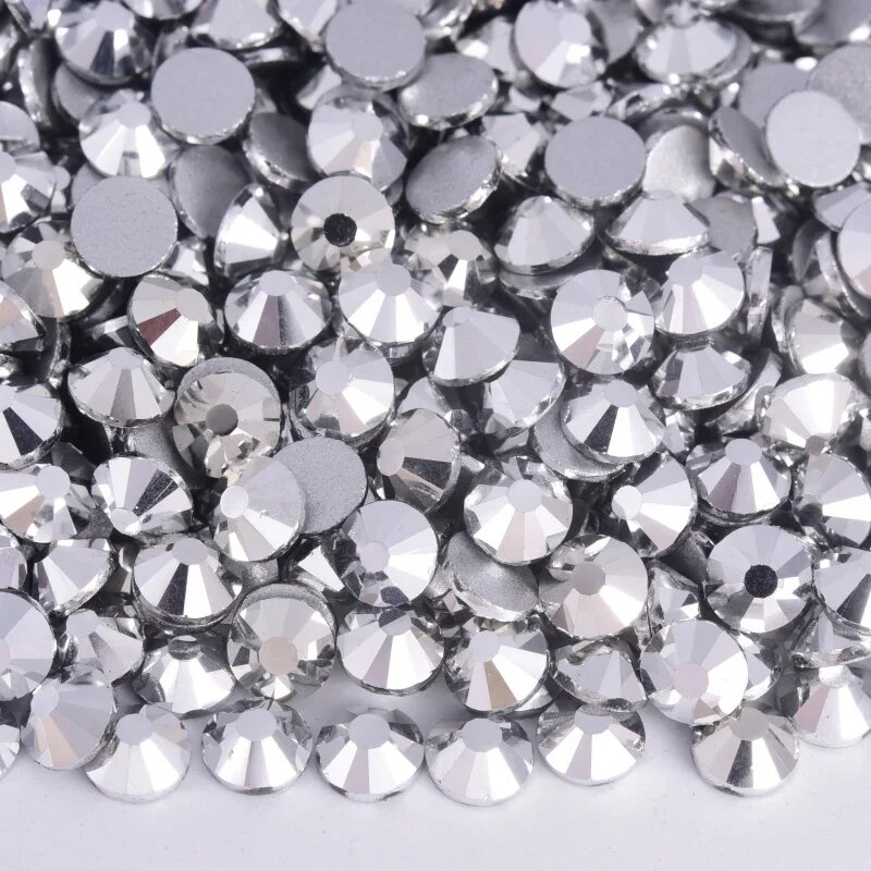 Oleeya черные плоские стразы из хрустального стекла Серебряный, SS12-1440pcs, Mine Silver