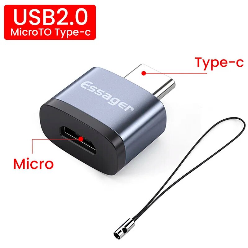 Essager USB 2.0 Micro to Type-C адаптер