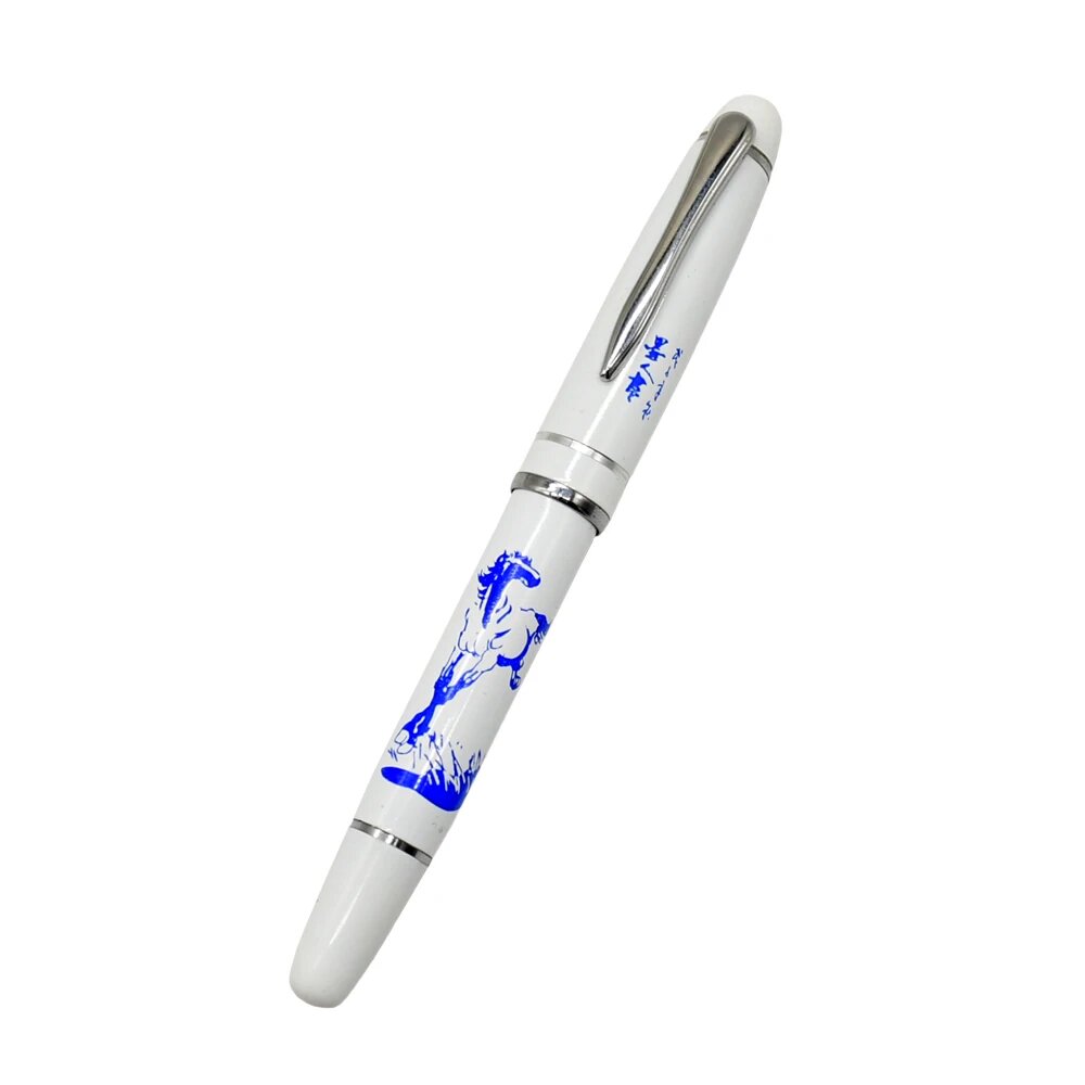 BJFACAI перьевая ручка анти-синий и белый фарфоровый узор золотое перо D
