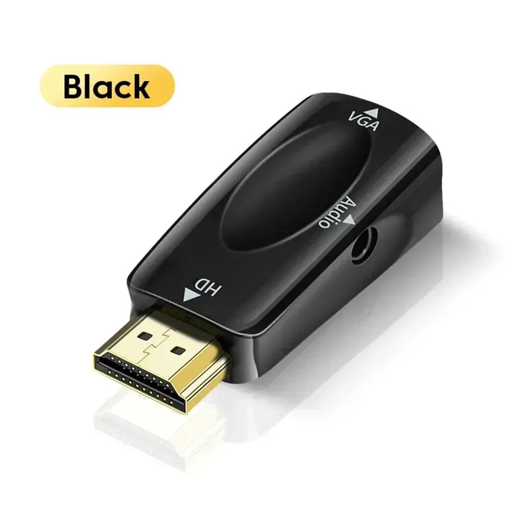 Черный HDMI в VGA и Audio конвертер