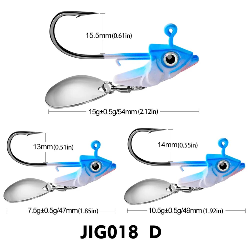 Джиг-приманка JIG018 D, 7.5/10.5/15г, Голубой
