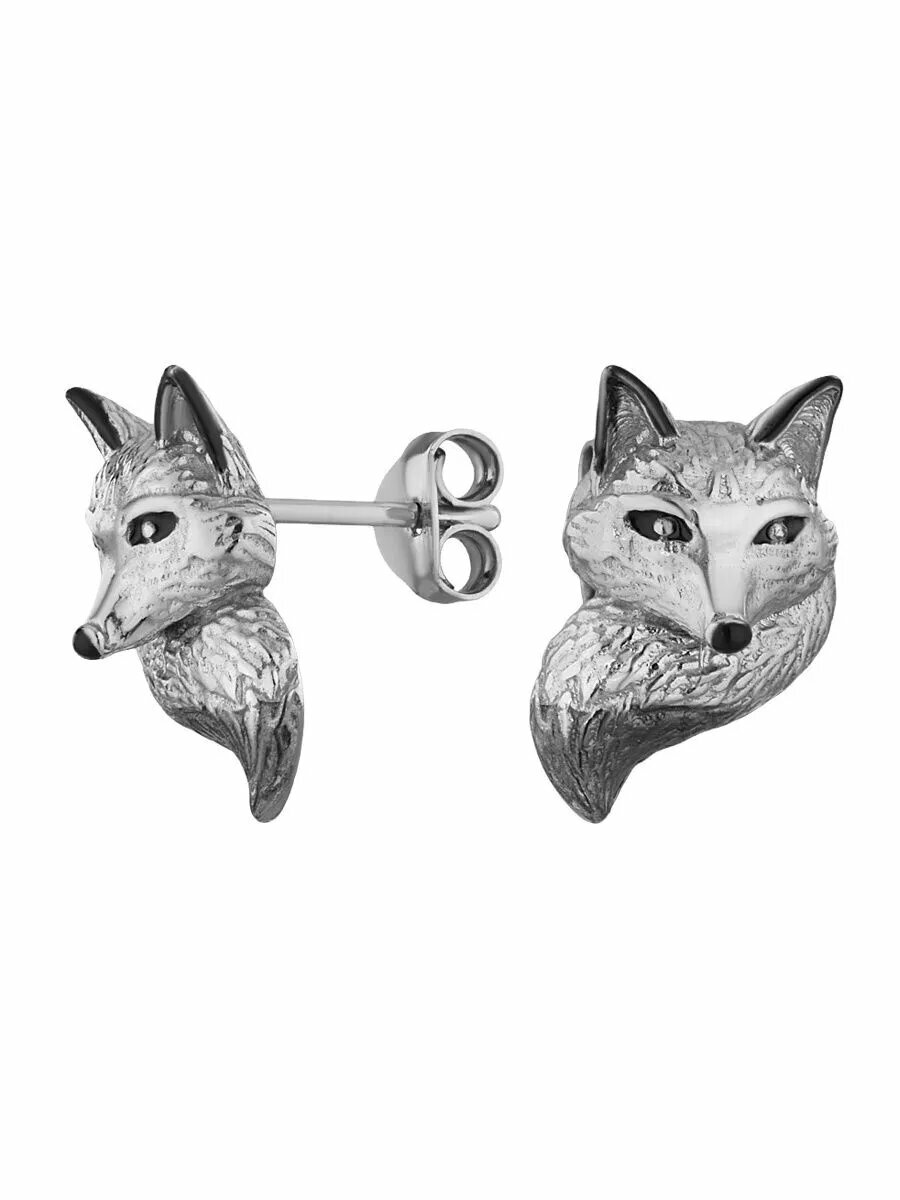 Серьги пусеты, серебро, 925 проба, родирование, эмаль
