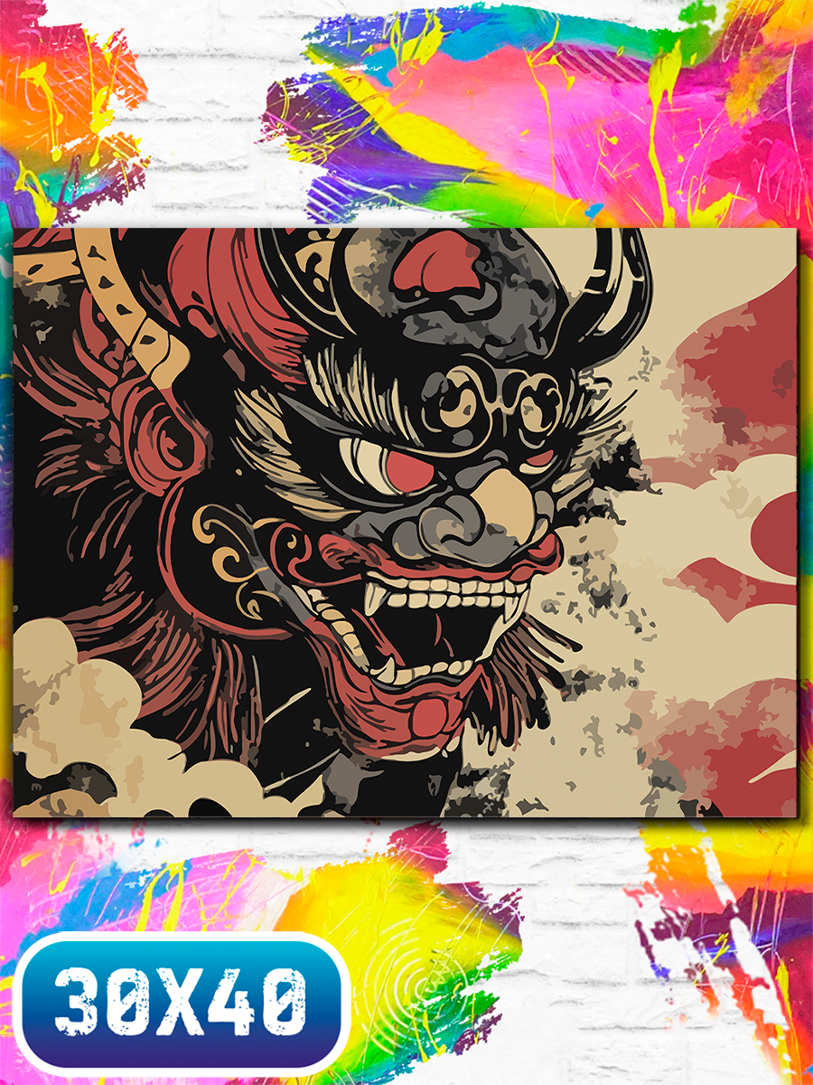 Картина по номерам на холсте самурай (Азиатская эстетика, Япония, Samurai, Япония) - 15368 30x40 Г