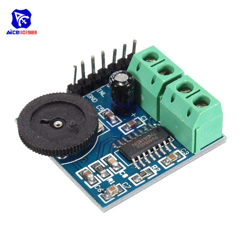 Diymore PAM8403 усилитель звука 2x3Вт, Синий