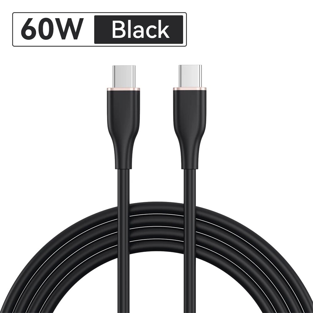 ASOMETECH USB C To Type C PD 60 Вт Кабель Для Быстрой Зарядки 1 М/2 М Для MacBook Samsung 1m, Black