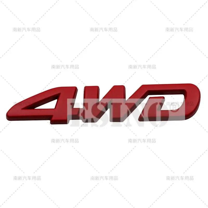 4WD значок на багажник, красный, цинковый сплав