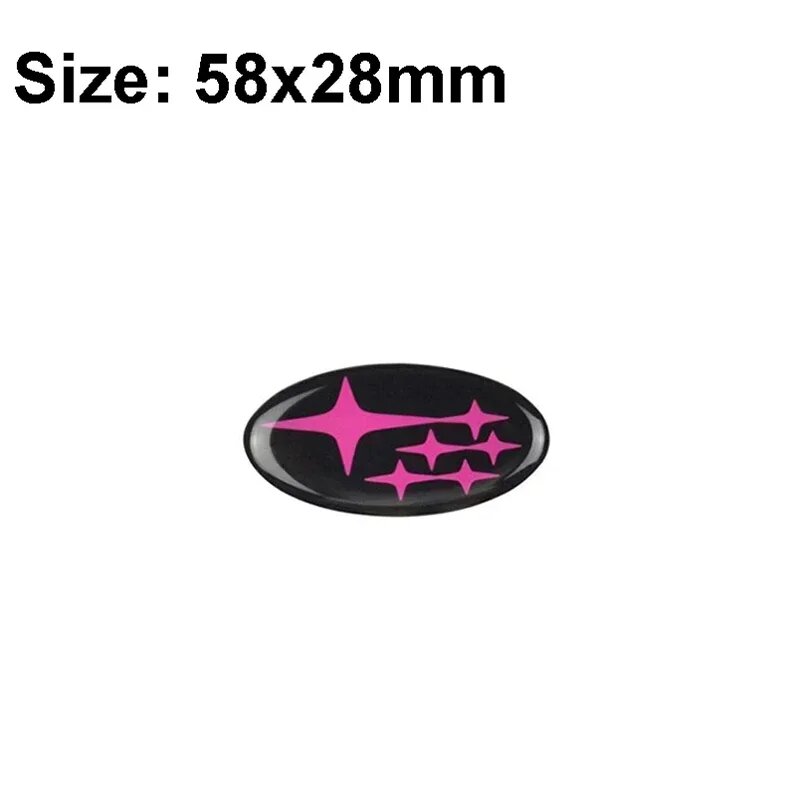 Для Subaru Forester Outback Legacy Impreza STI BRZ 58x28 мм автомобильный руль, центральная эмблема, значок, наклейка, автоаксессуары Розовый