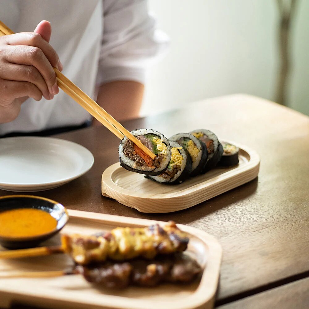 Менажница, деревянная посуда, поднос для еды, массив дуба