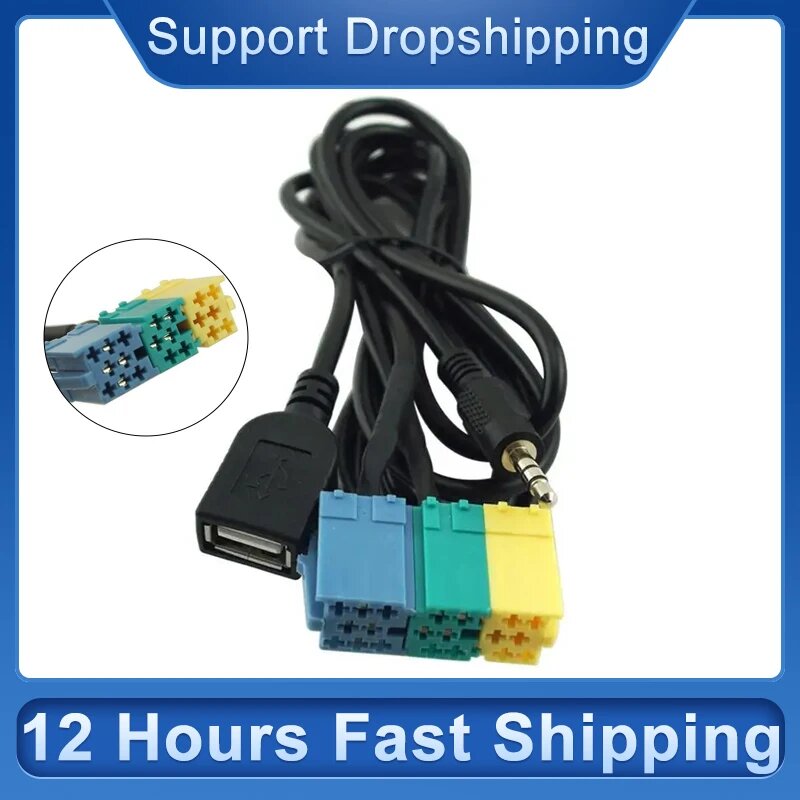 2 в 1, 3,5 мм и USB-разъем, автомобильный аудиоадаптер, автомобильный видео-аудио адаптер, кабель, автомобильная линия AUX для Hyundai K ia