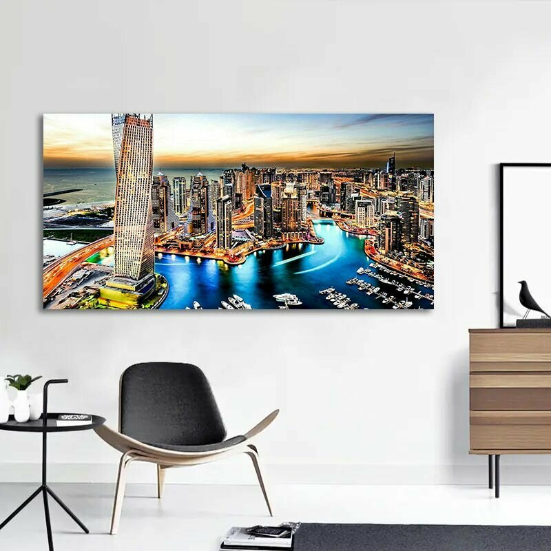 Картина ВсеКартины. Тут "Дубай", на холсте, 40x80 см, хлопок, дерево, экологичные чернила