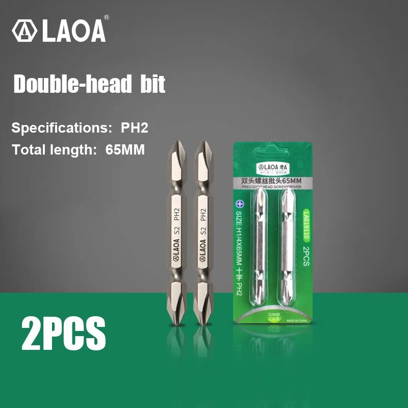 Биты LAOA Double-head PH2 65mm 2шт