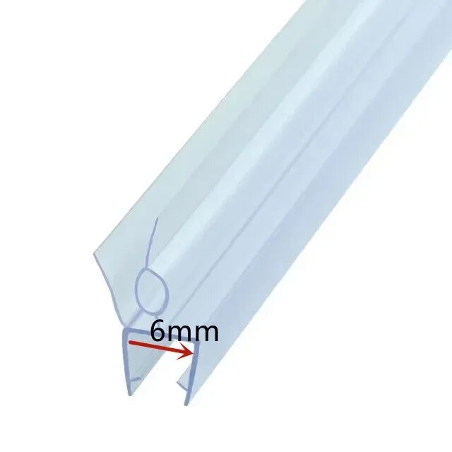 ПВХ уплотнительная лента для стеклянных дверей 2 шт. 6mm Transparent