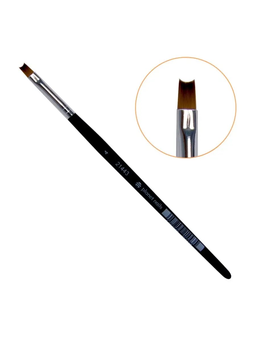 Кисть для дизайна Planet Nails полукруг №4 (9849.4), синтетическая