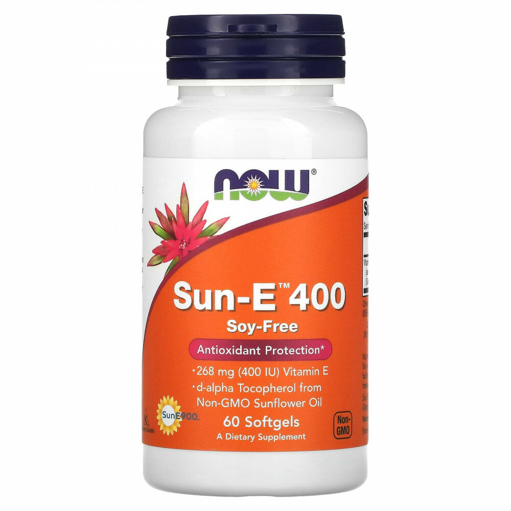 NOW Foods, Sun-E™ 400, 268 мг (400 МЕ), 60 капсул