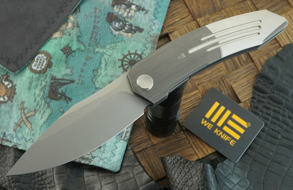 Складной нож We Knife Sine Wave, сталь M390, SW, рукоять титан