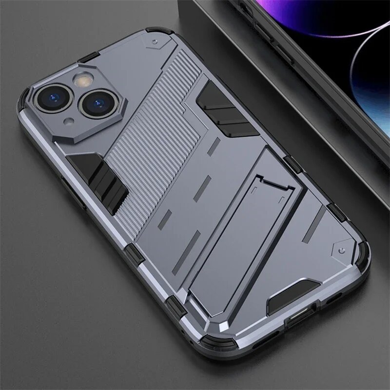 Чехол бронированный для iPhone 16, серый