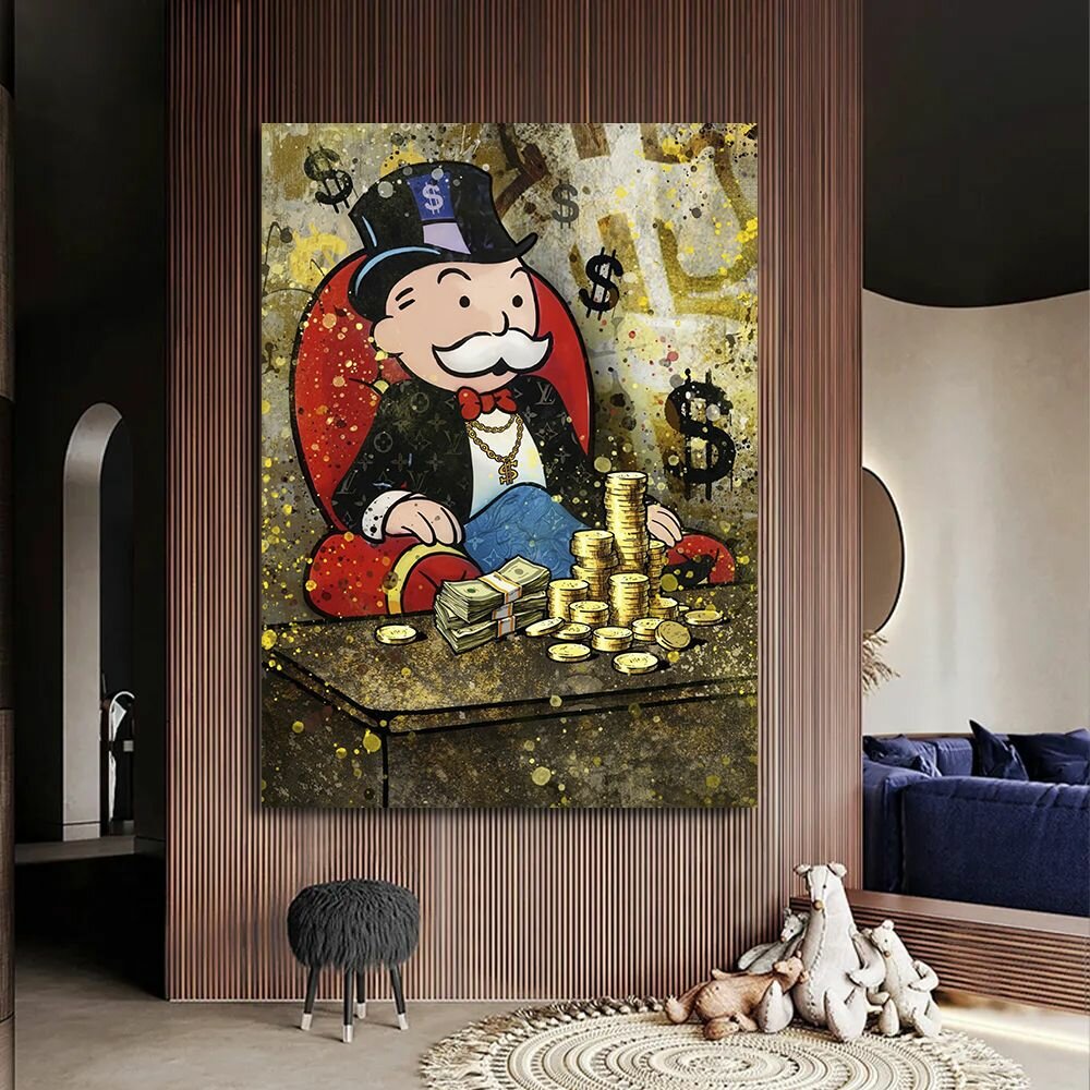 Мистер Монополия / Alec Monopoly, Картина деньги, мотивация постер, из коллекции "Офисные картины", 50х70 см.