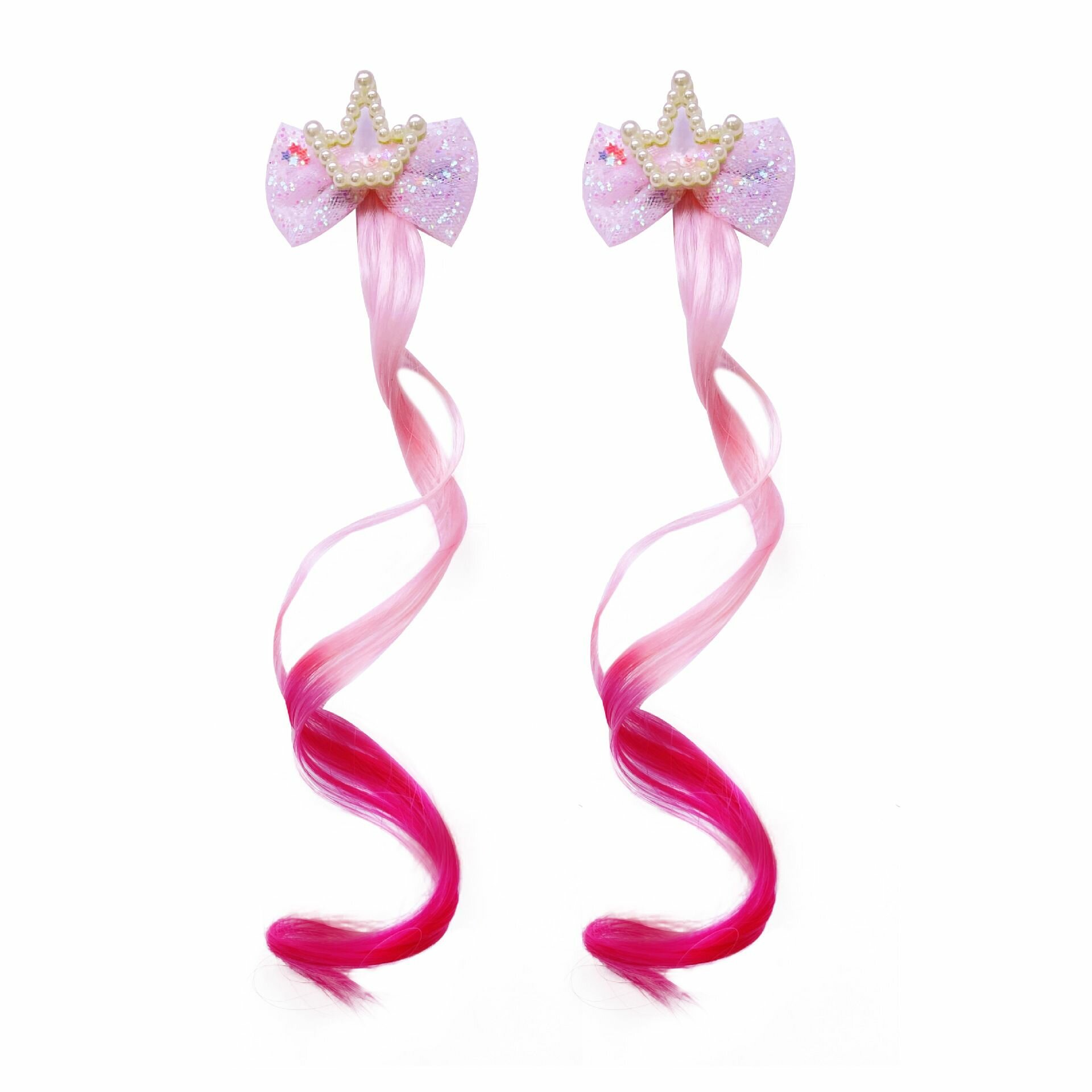 Детский мультяшный хвостик русалки для девочек, детский парик, длинный пучок волос принцессы Бензи