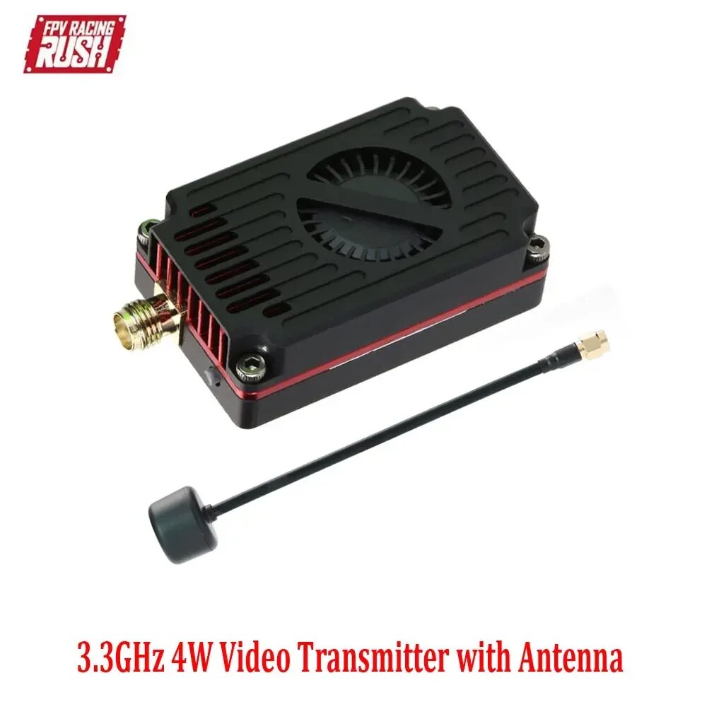 Видеопередатчик 3.3G 4W RUSHFPV, красный