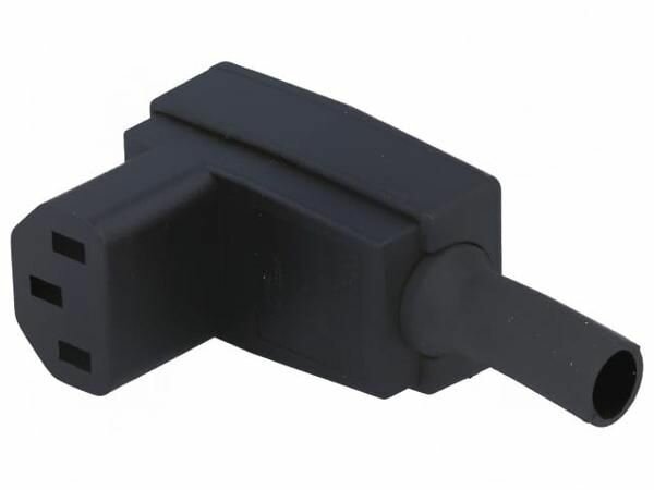 Разъем BULGIN PX0588, Разъем питания AC, вилка, "мама", 10А, 250ВAC, IEC 60320, C13 (F)