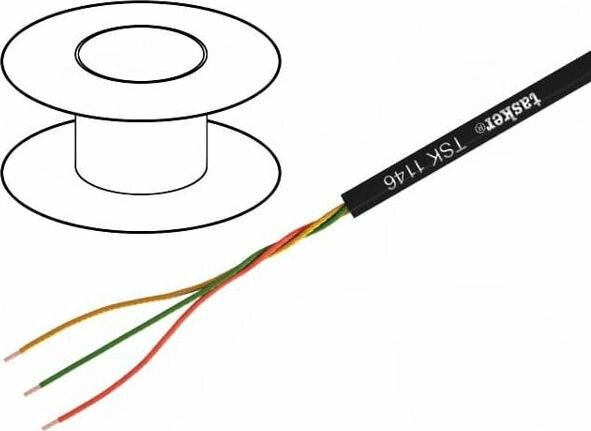 Кабель TASKER TAS-TSK1146 Кабель провод наушников -20-60 град. C 30ВAC ПВХ 0,04мм2 1,6мм кратно 1м