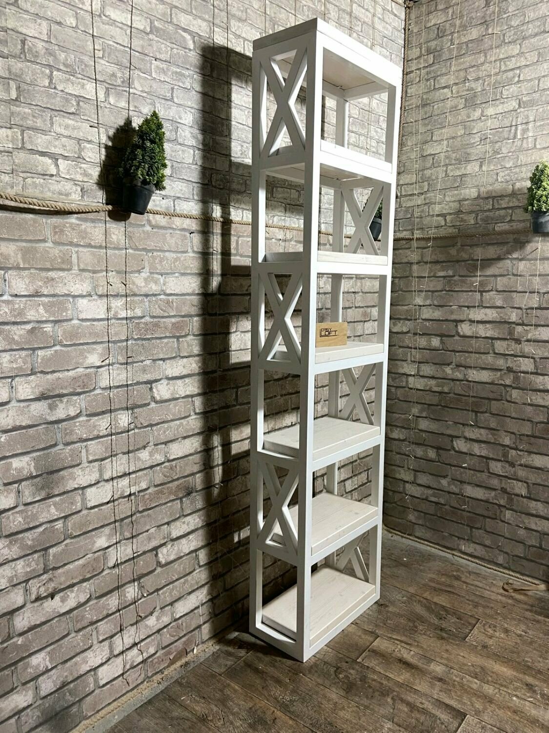Стеллаж "EasyLOFT" в стиле лофт, модель "White" , 60х30х240 см.