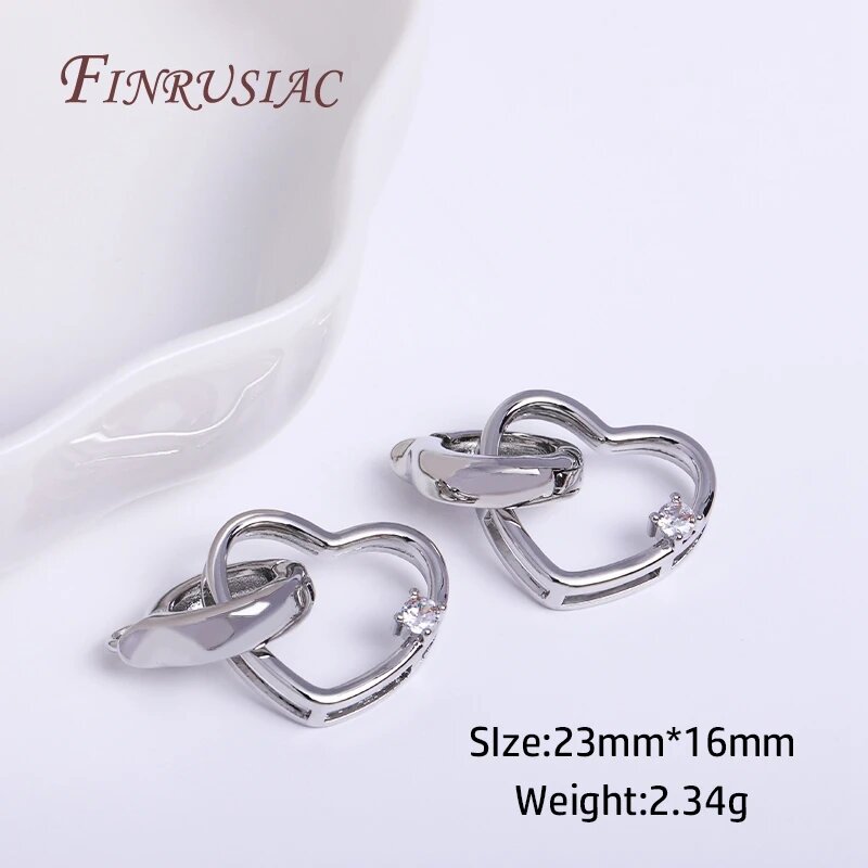 Серьги сердце FINRUSIAC, размер 23*16 мм, 2.34г
